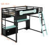Wrought Studio Loft Bed With Built-In LED Lights & Desk - Sturdy Space ...