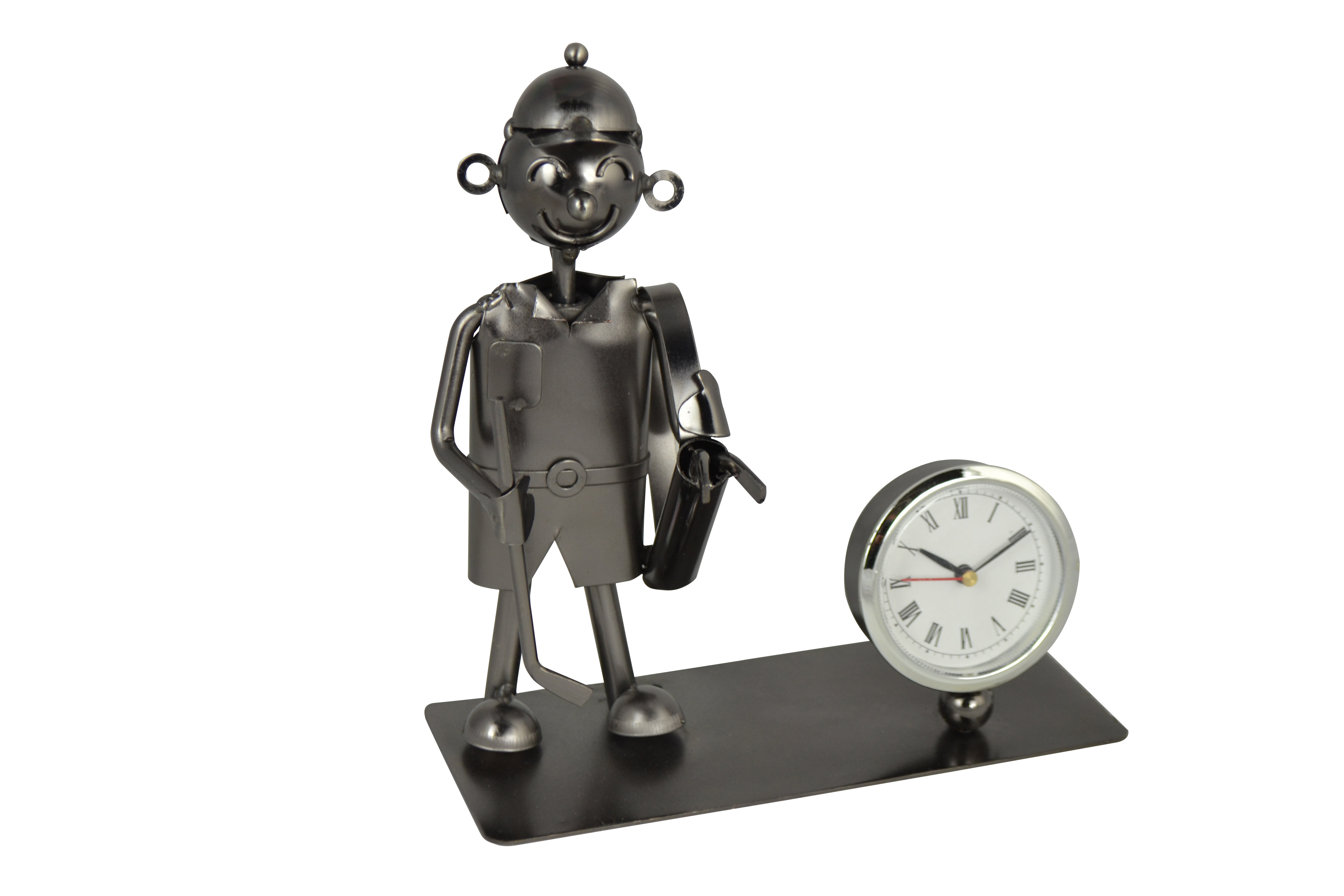 Three Star Im/Ex Inc. Silver Metal Golfer Desk Clock - Wayfair Canada