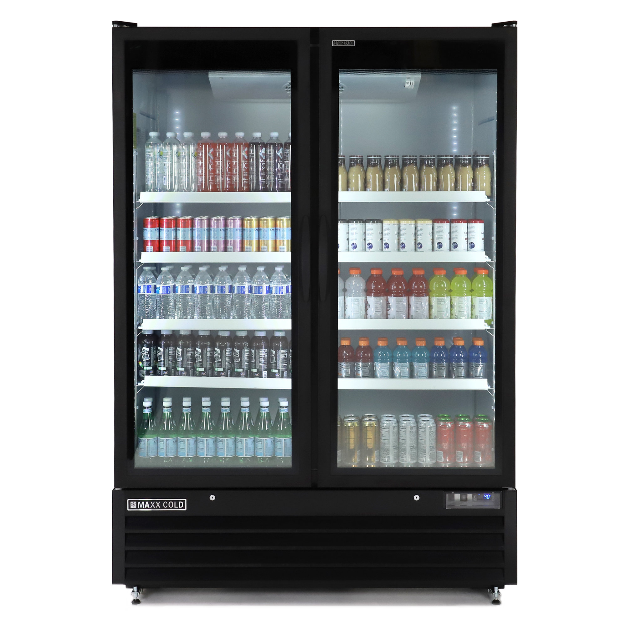 Maxx Cold 54" Glass Door Merchandiser Refrigerator, Double Door | Wayfair