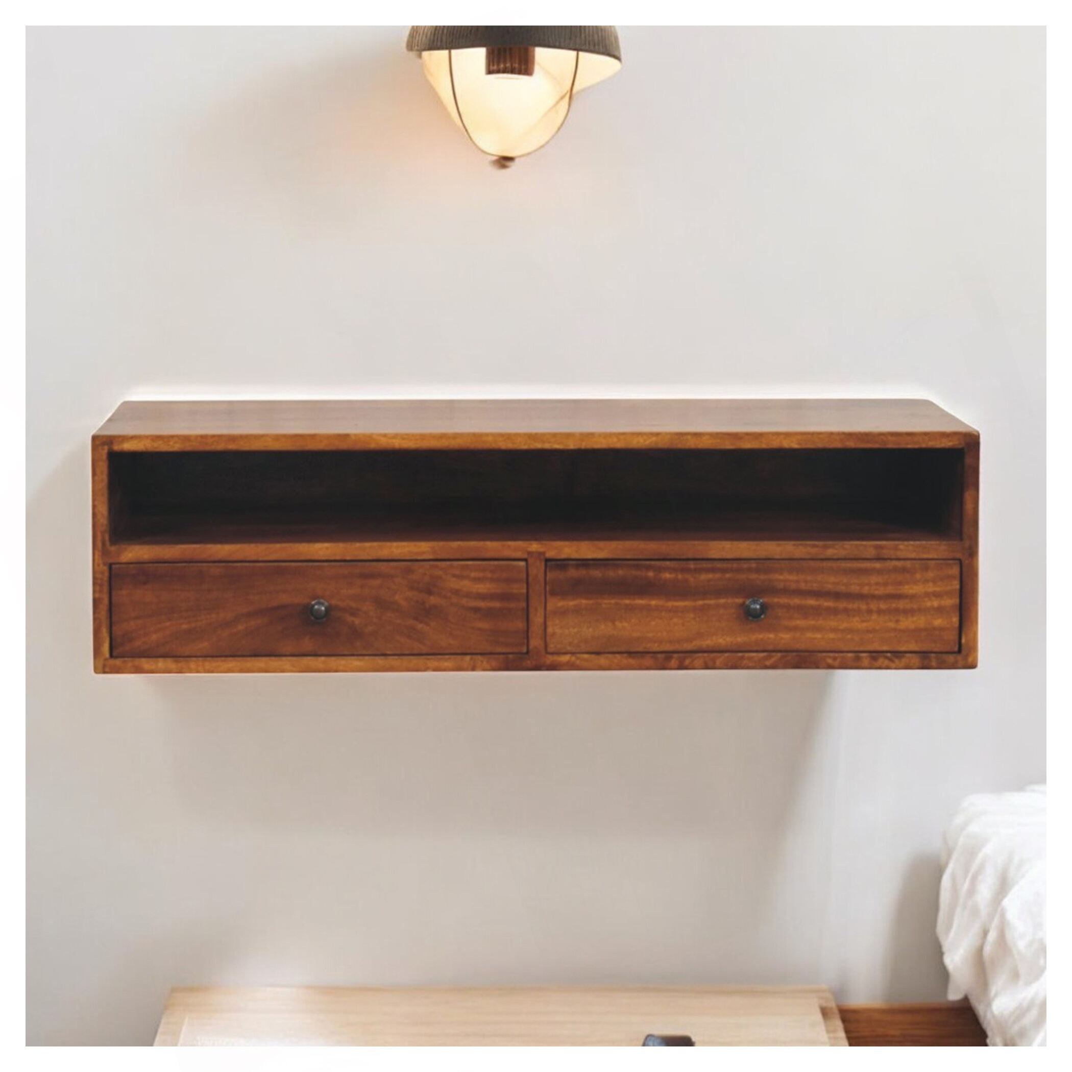George Oliver Lunar 2 Drawer Chestnut Wall Mounted Media Unit, Space ...