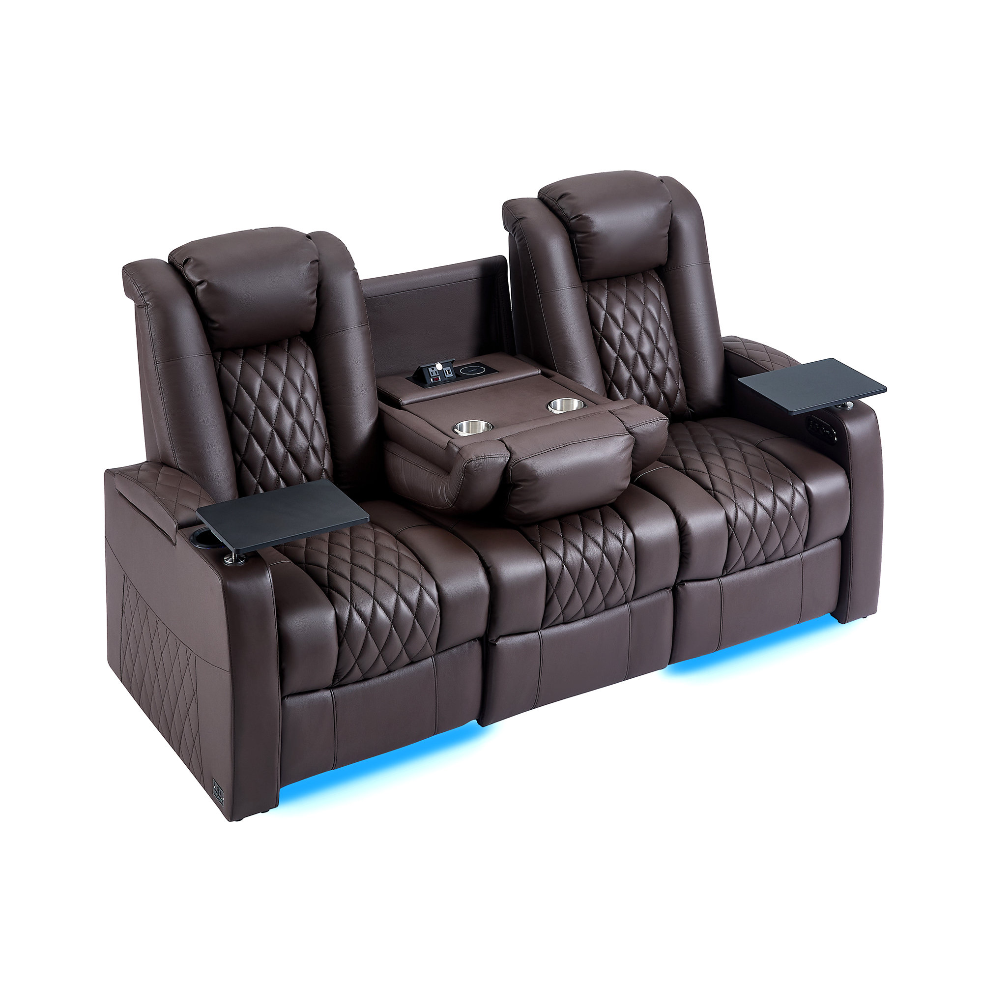 Brayden Studio® Leather Home Theater Seating Dual Power Movie Theater ...