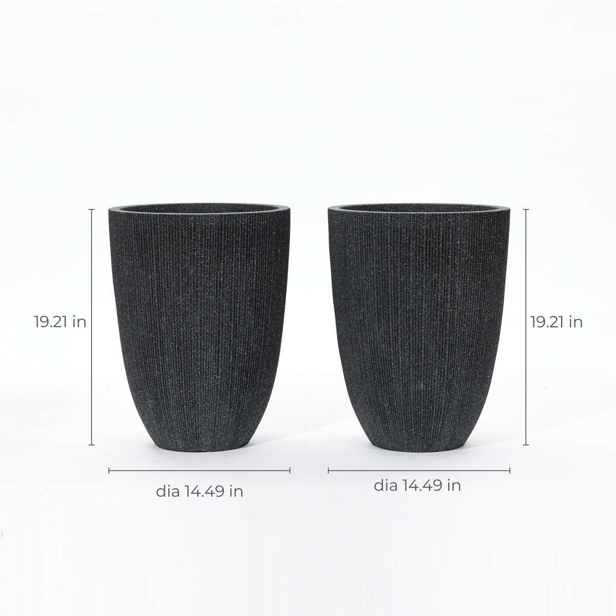 Latitude Run® Mediterranean Tall Tapered Round Plastic Pot Planters Set ...