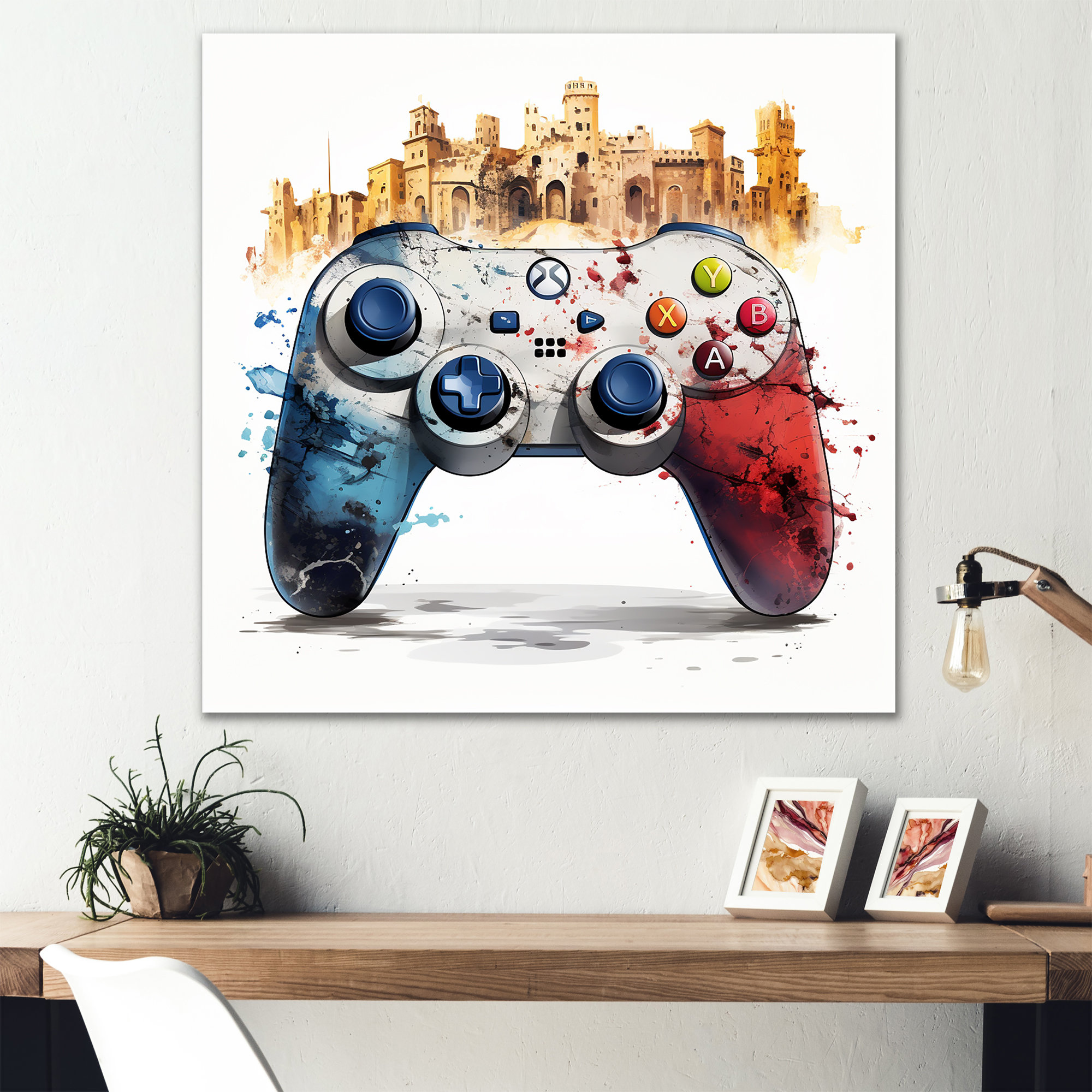 Winston Porter Video Game Controller Cityscape - Video Games Wall Art ...