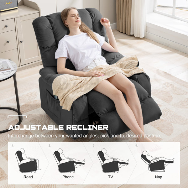 Ebern Designs Swivel Glider Recliner Chair With Massage And Heat ...