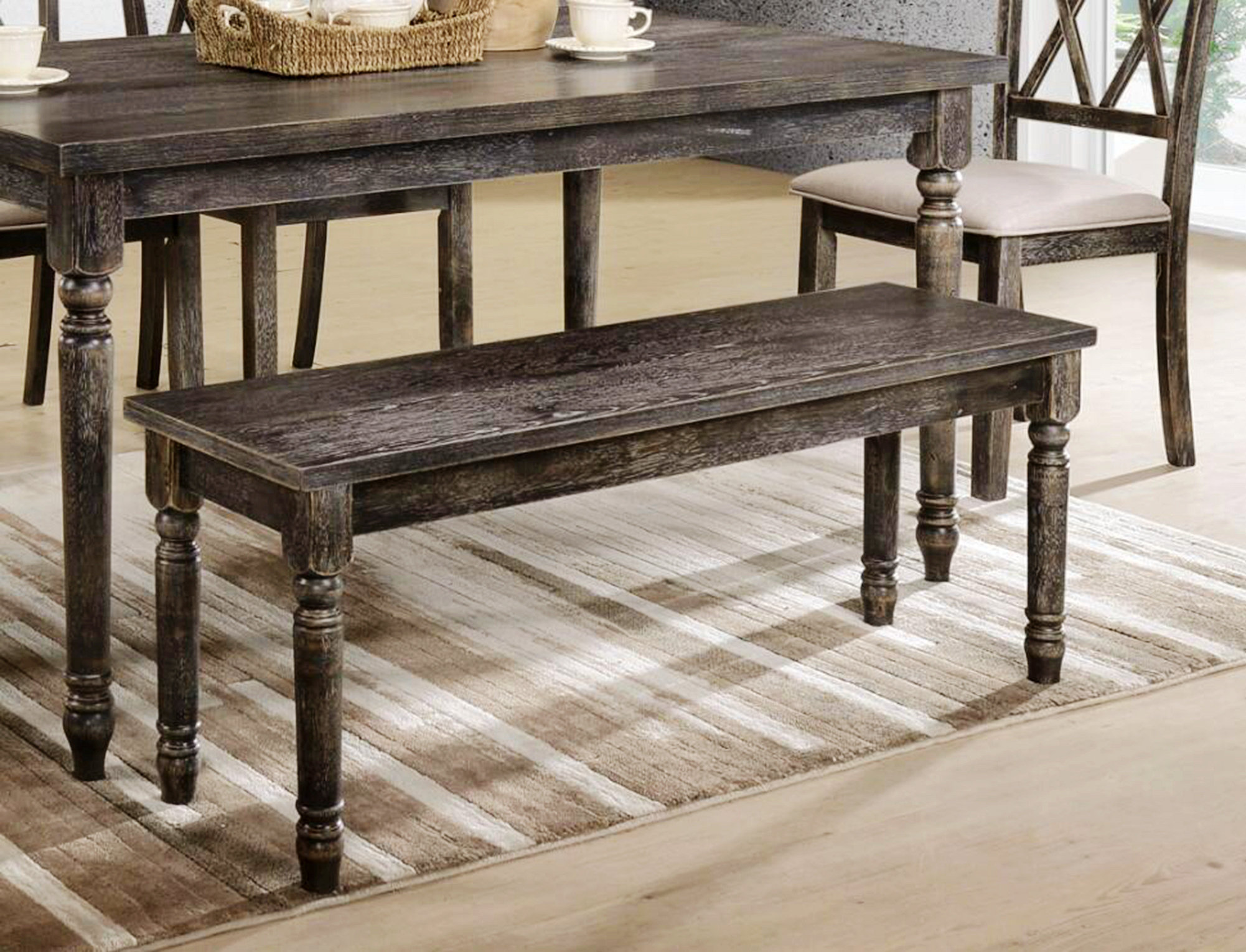 Ophelia & Co. Rustic Wood Frame Bench, Shoe Bench For Living Room ...