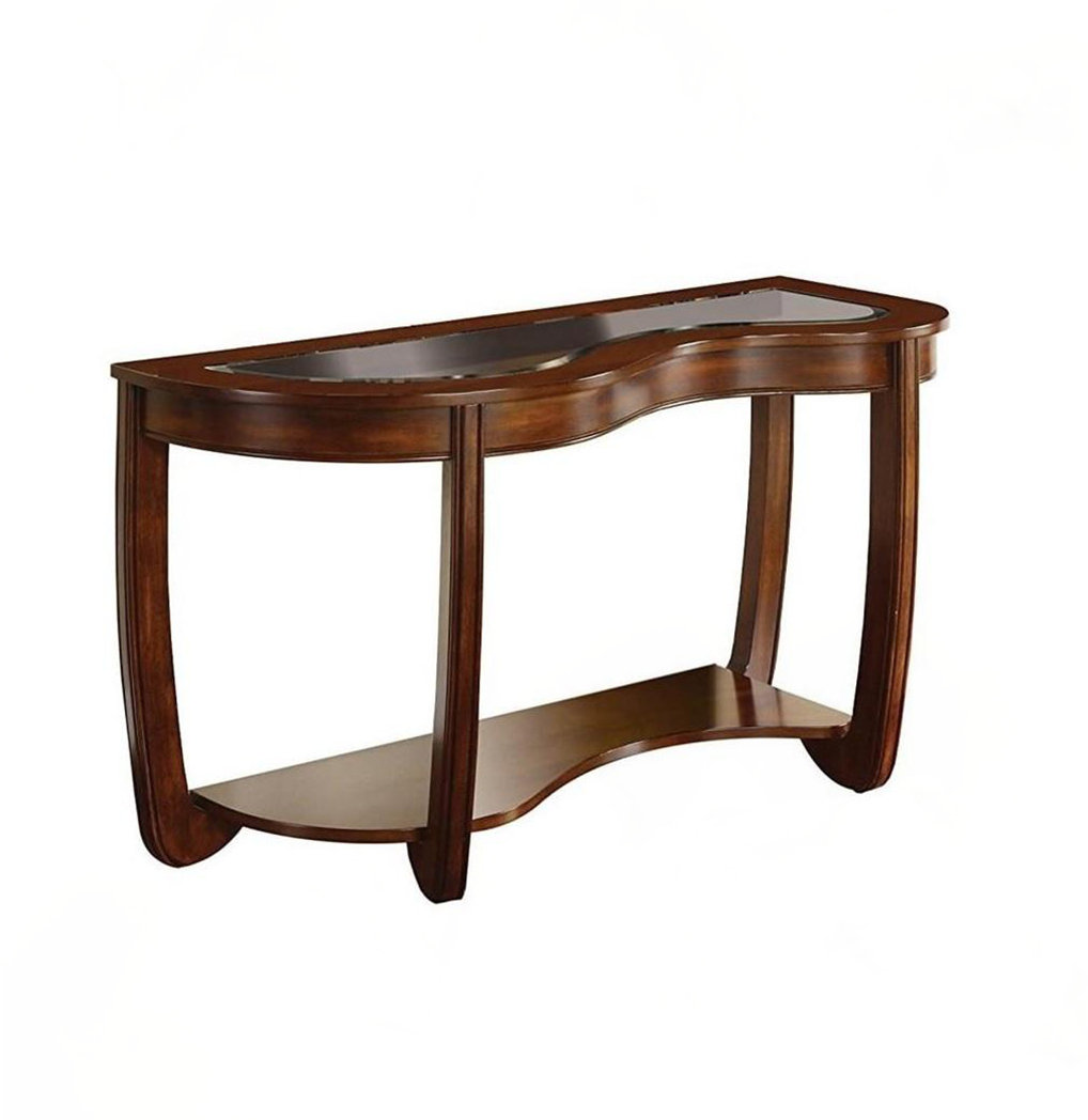 Red Barrel Studio® Sofa Table Open Bottom Shelf Glass Insert Top ...