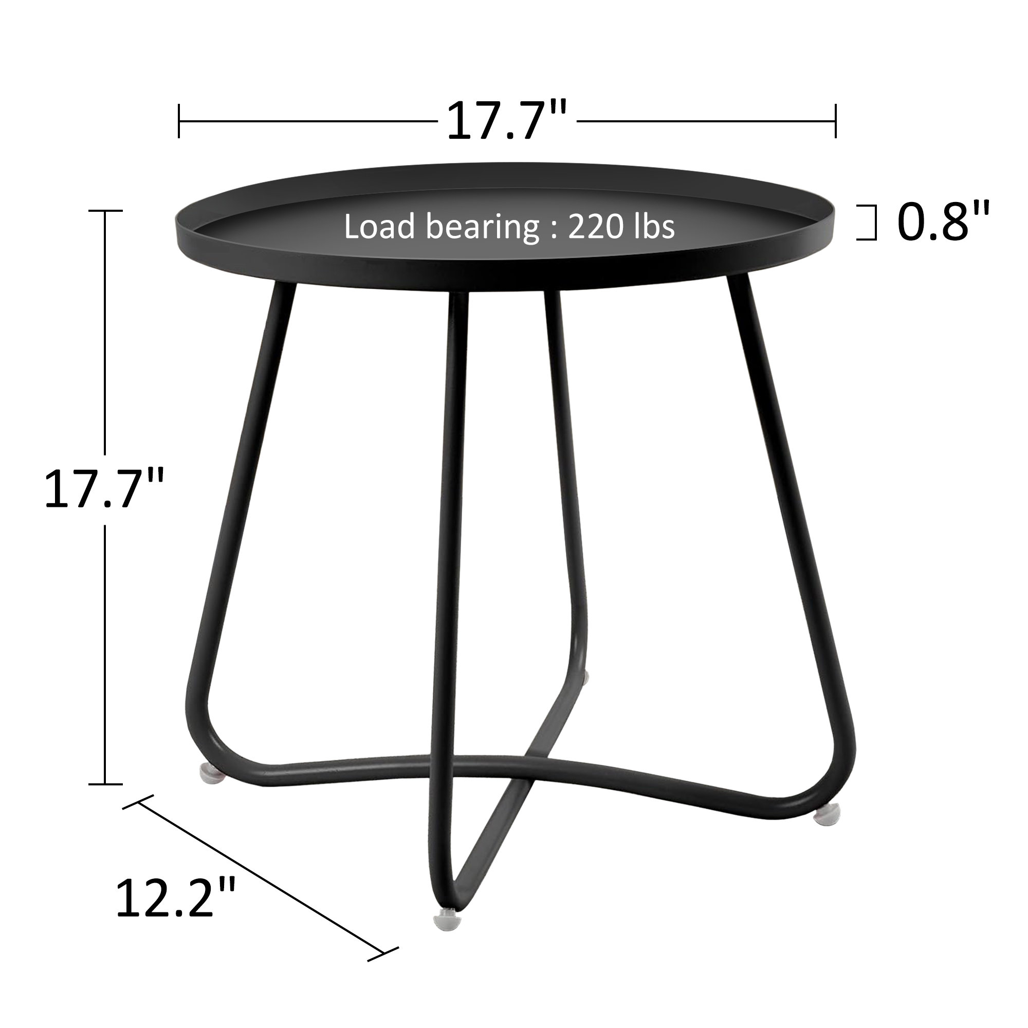 Ebern Designs Round Steel Outdoor Side Table & Reviews | Wayfair