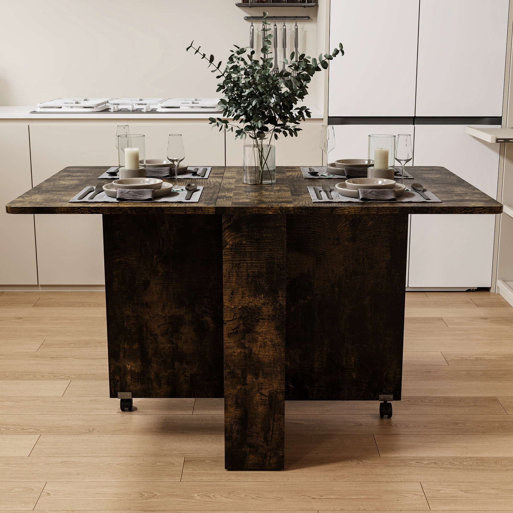 Ebern Designs Brown Folding Table 51.34 Inches Home - Adds Style To ...