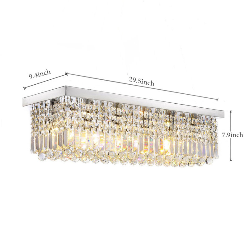 Everly Quinn Kobie 5 - Light Kitchen Island Rectangle Chandelier ...
