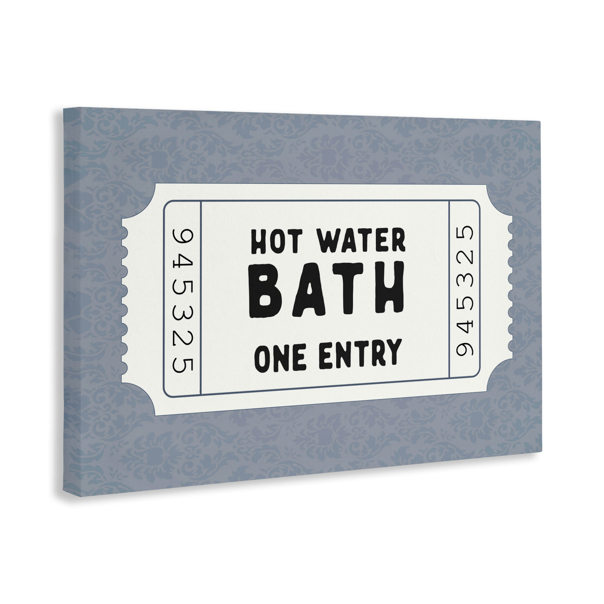 Ebern Designs Retro Bathroom Ticket Canvas, design by Lettered and ...