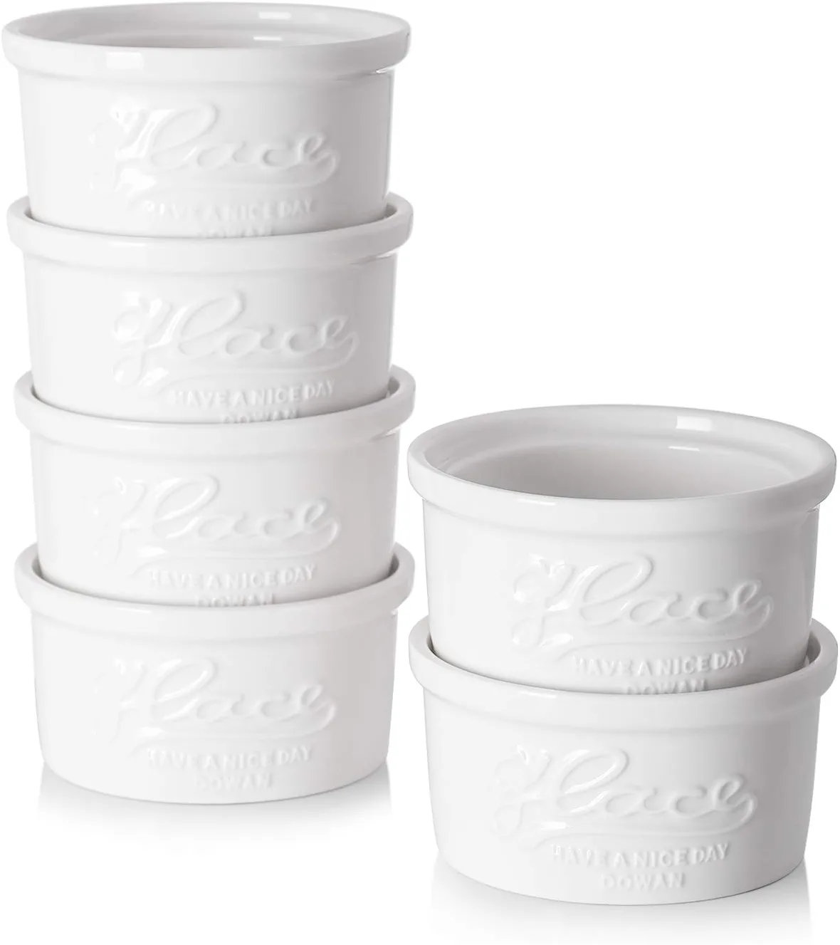 Dowan 6 Piece Ceramic Round Embossed Ramekin & Reviews | Wayfair