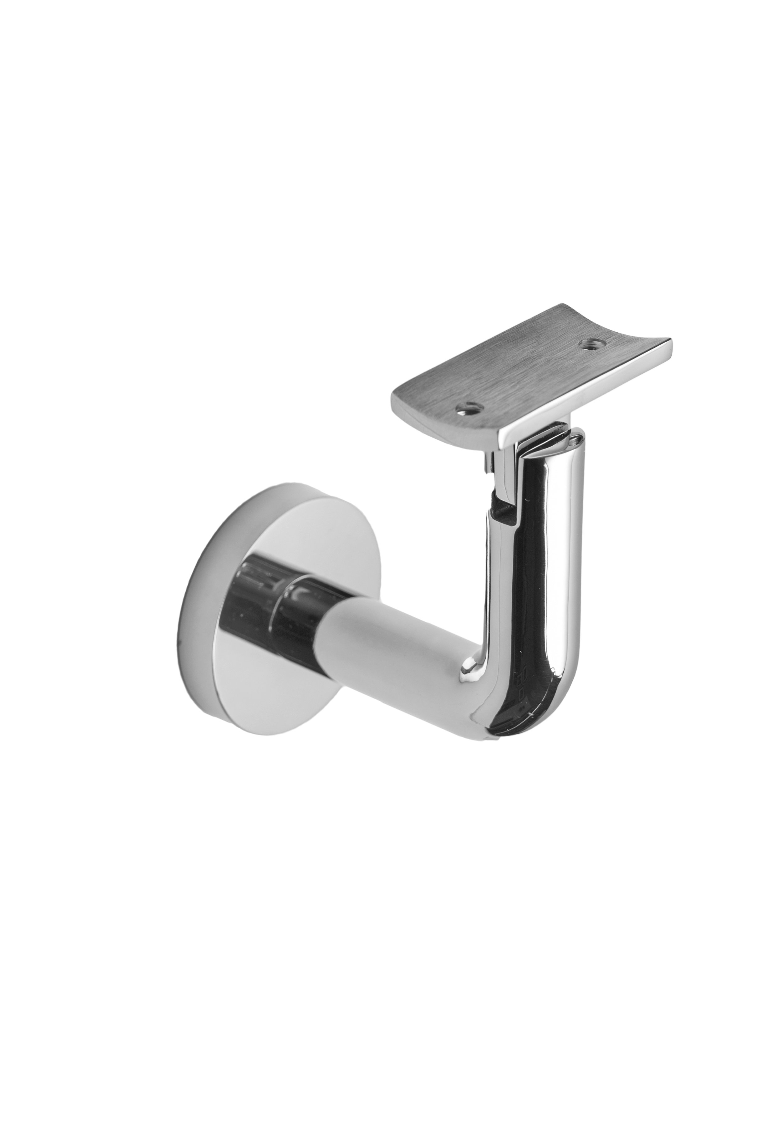 Linnea Glass Mount Handrail Bracket with Round Rose and Flat Plate ...