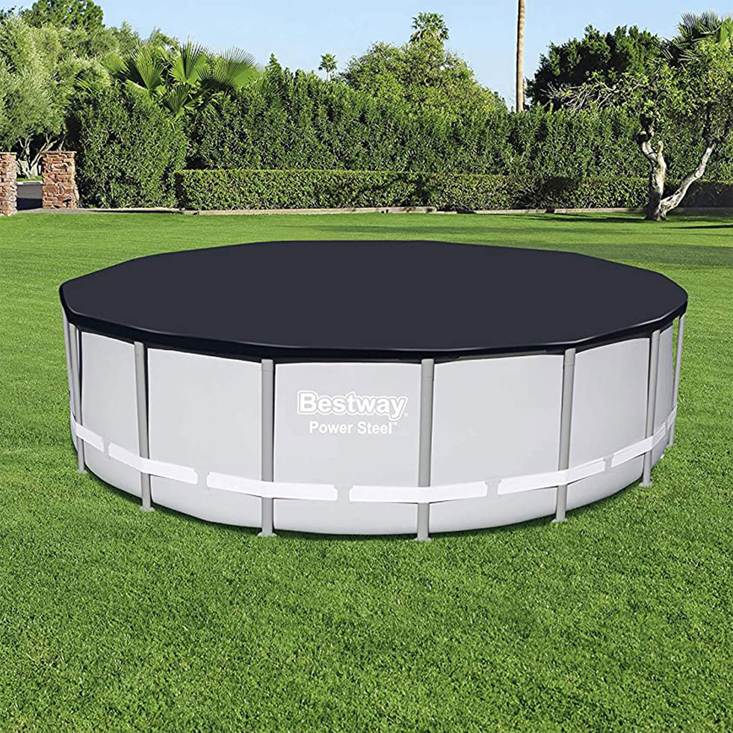 Bestway Flowclear Round Pool Cover for Above Ground Frame Pools (Cover ...