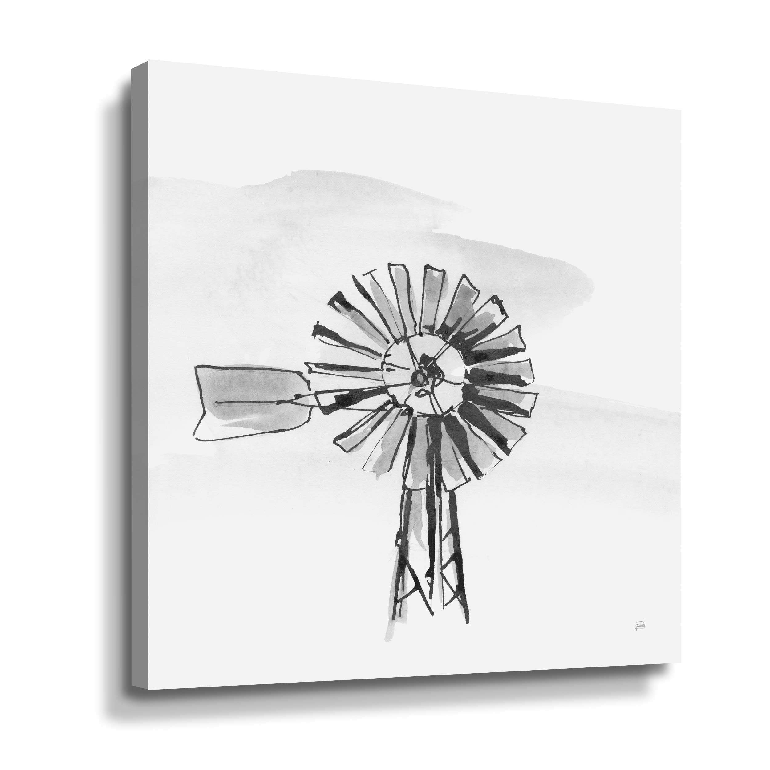 August Grove® Windmill VI BW Gallery | Wayfair