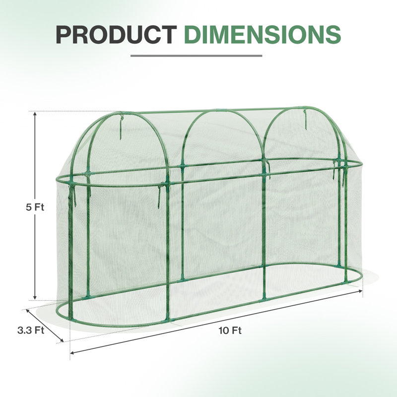 Aoodor Crop Cage 10' x 3.3' x 5' Plant Protection Tent, Fruit Cage ...
