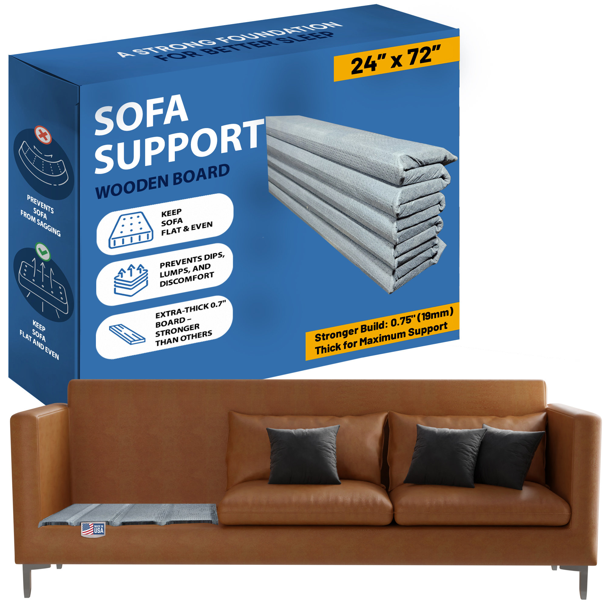 Spinal Solution Heavy Duty Premium Couch Cushion Support Board to Fix ...