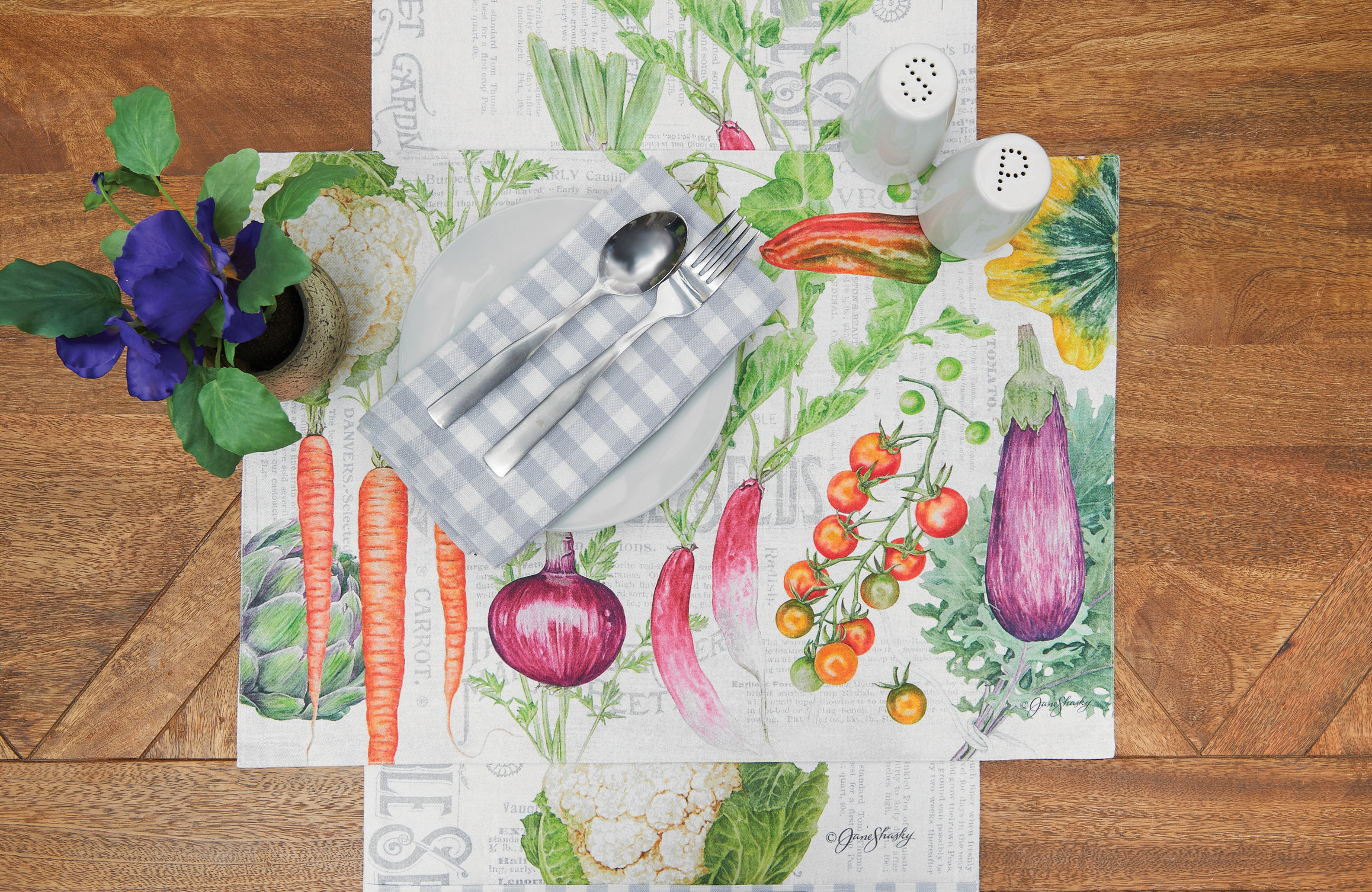 Gracie Oaks Highman Vegetable Garden Cotton Napkin | Wayfair