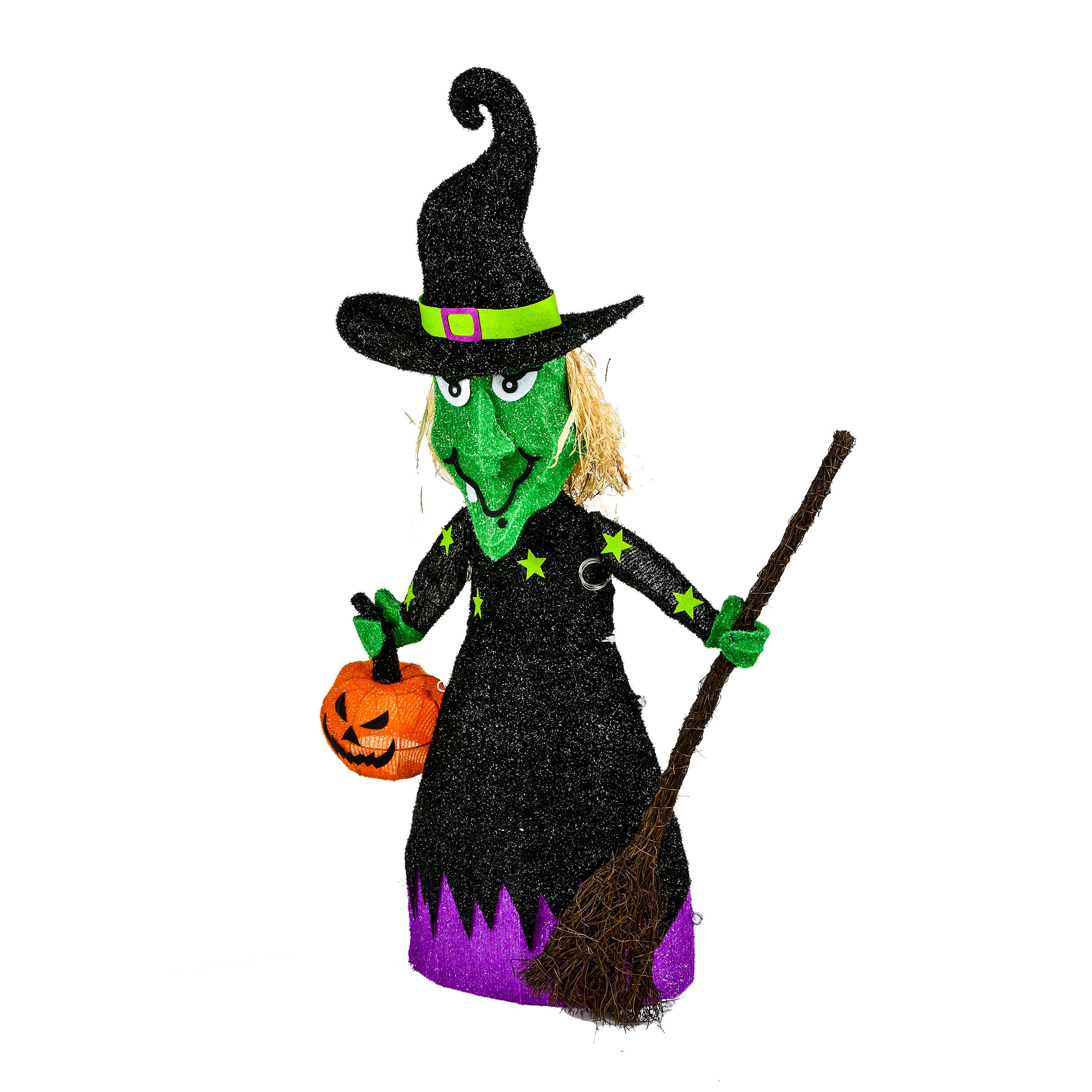 National Tree Company 39" Pre-Lit Halloween Witch with Broom | Wayfair