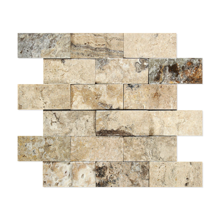 Stone & Tile Shoppe, Inc. Travertine Brick Joint Mosaic Wall & Floor ...