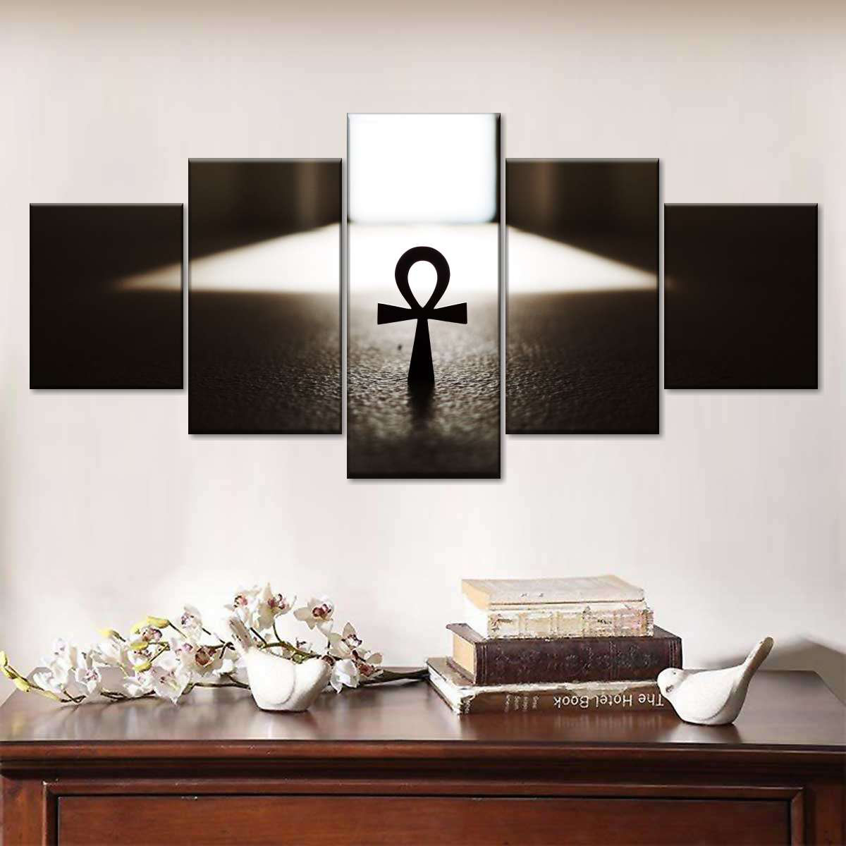 Ebern Designs Egyptian Ankh - 5 Piece Wrapped Canvas Print | Wayfair
