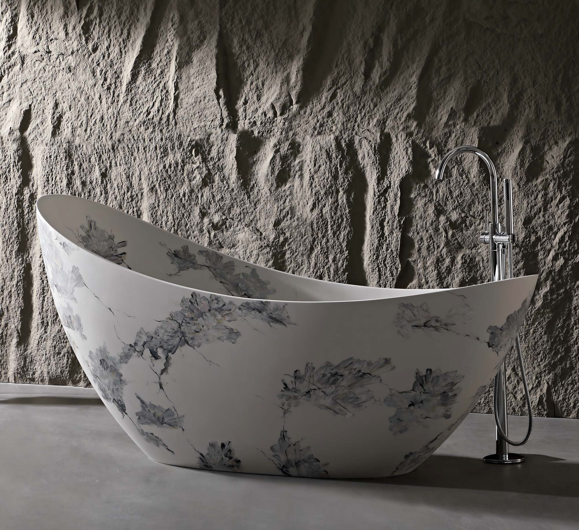 Craft Tech Haven 74" Freestanding Moon-shaped Engineered Stone Bathtub ...