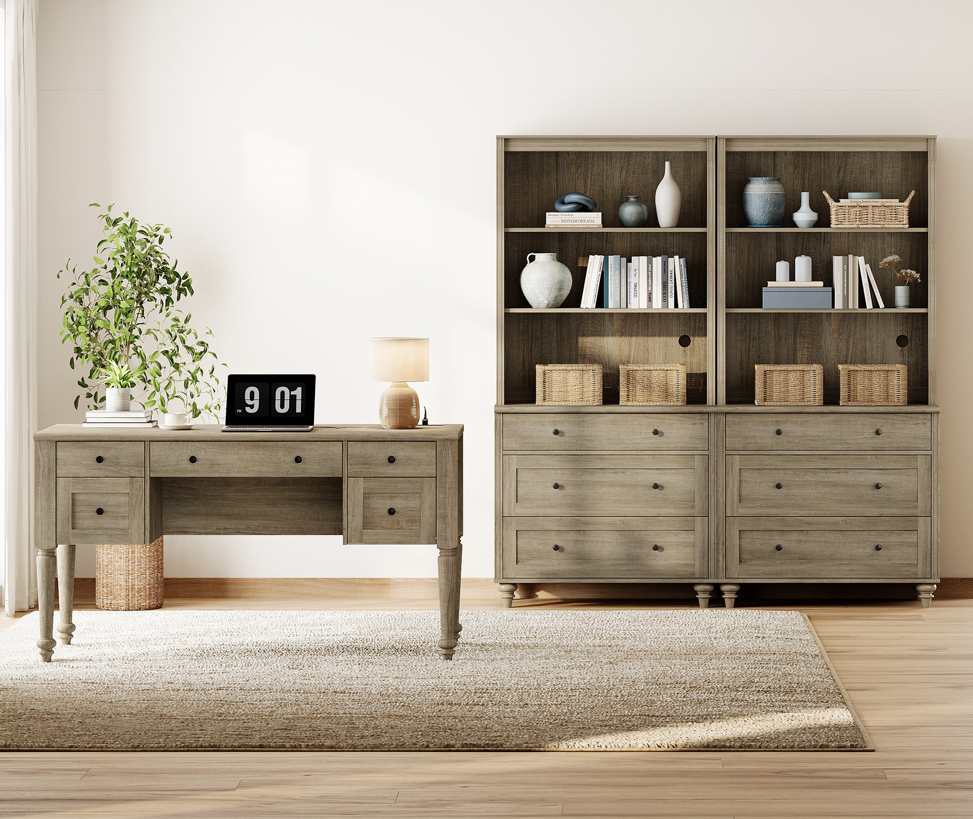 Charlton Home® 2 - Piece Office Set, 56" Executive Desk & Set Of 2 ...