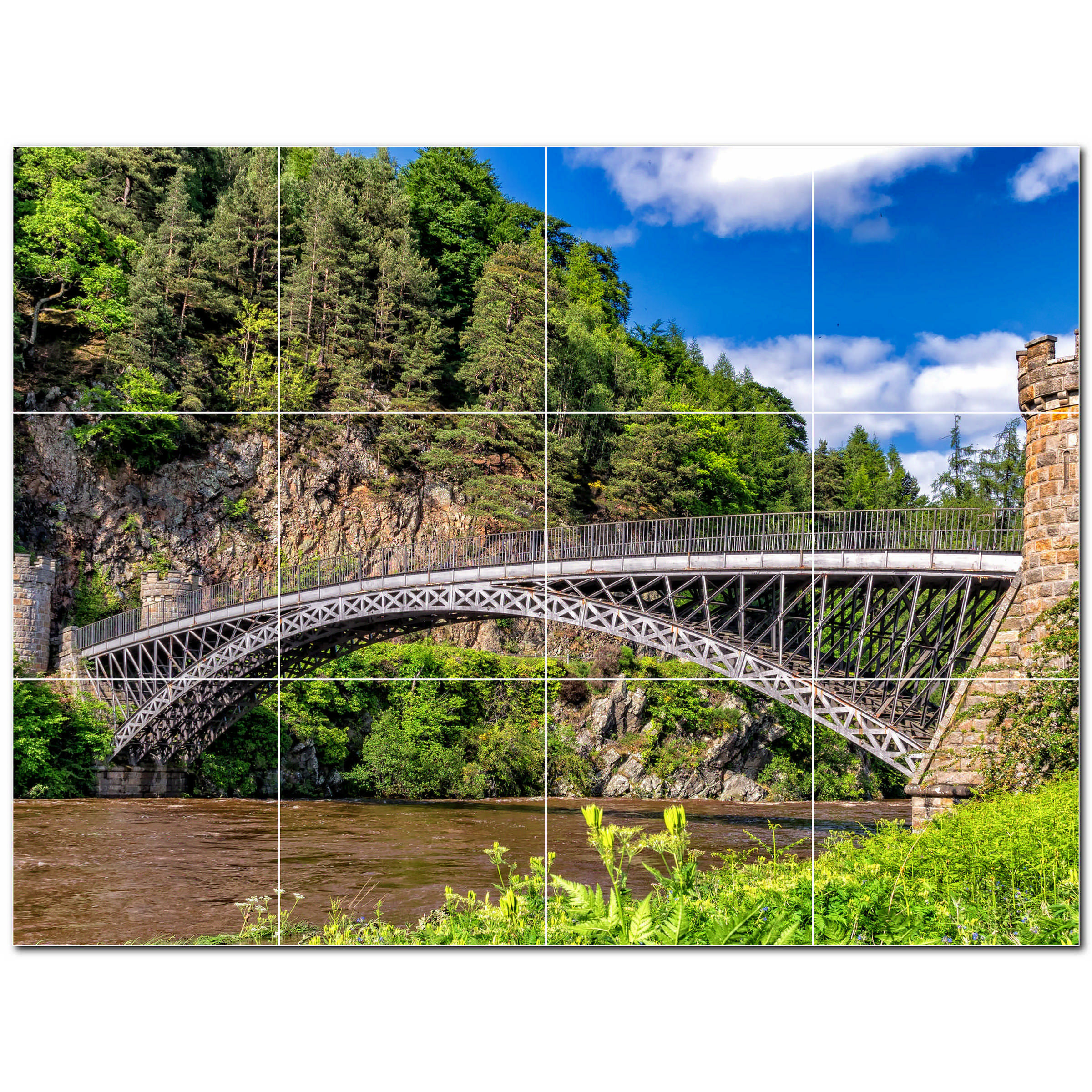 Picture-Tiles.com 48" x 36" Ceramic Bridge Photo Decorative Mural Tile ...