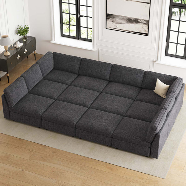 Belffin Oversized Chenille 131.4'' Wide King Size Sofa Bed Sleeper ...