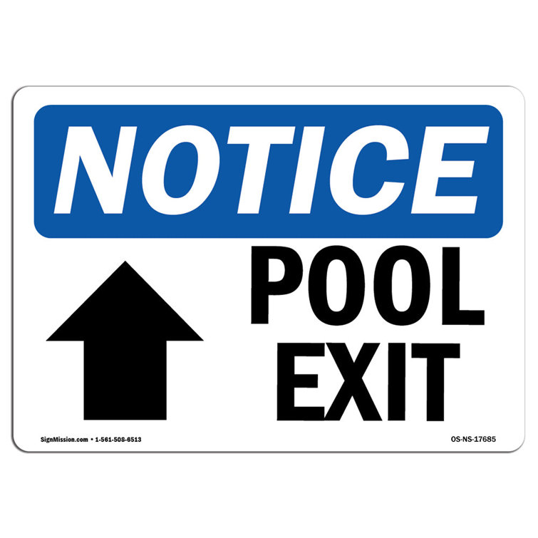 SignMission Pool Exit Sign with Symbol | Wayfair