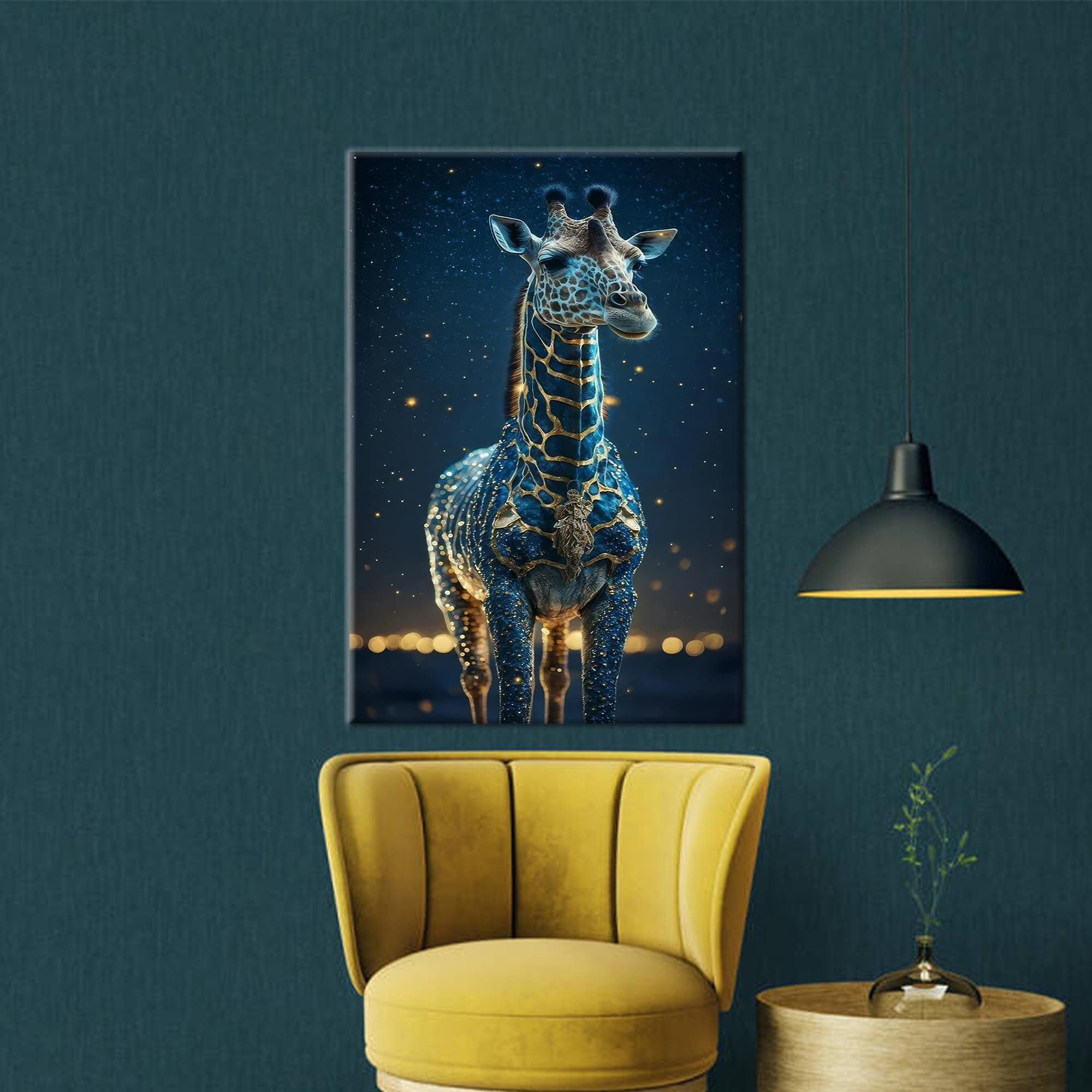 kayra export Personalized Giraffe Art On Canvas With Night Sky Wall Decor For Living Room Or As ...