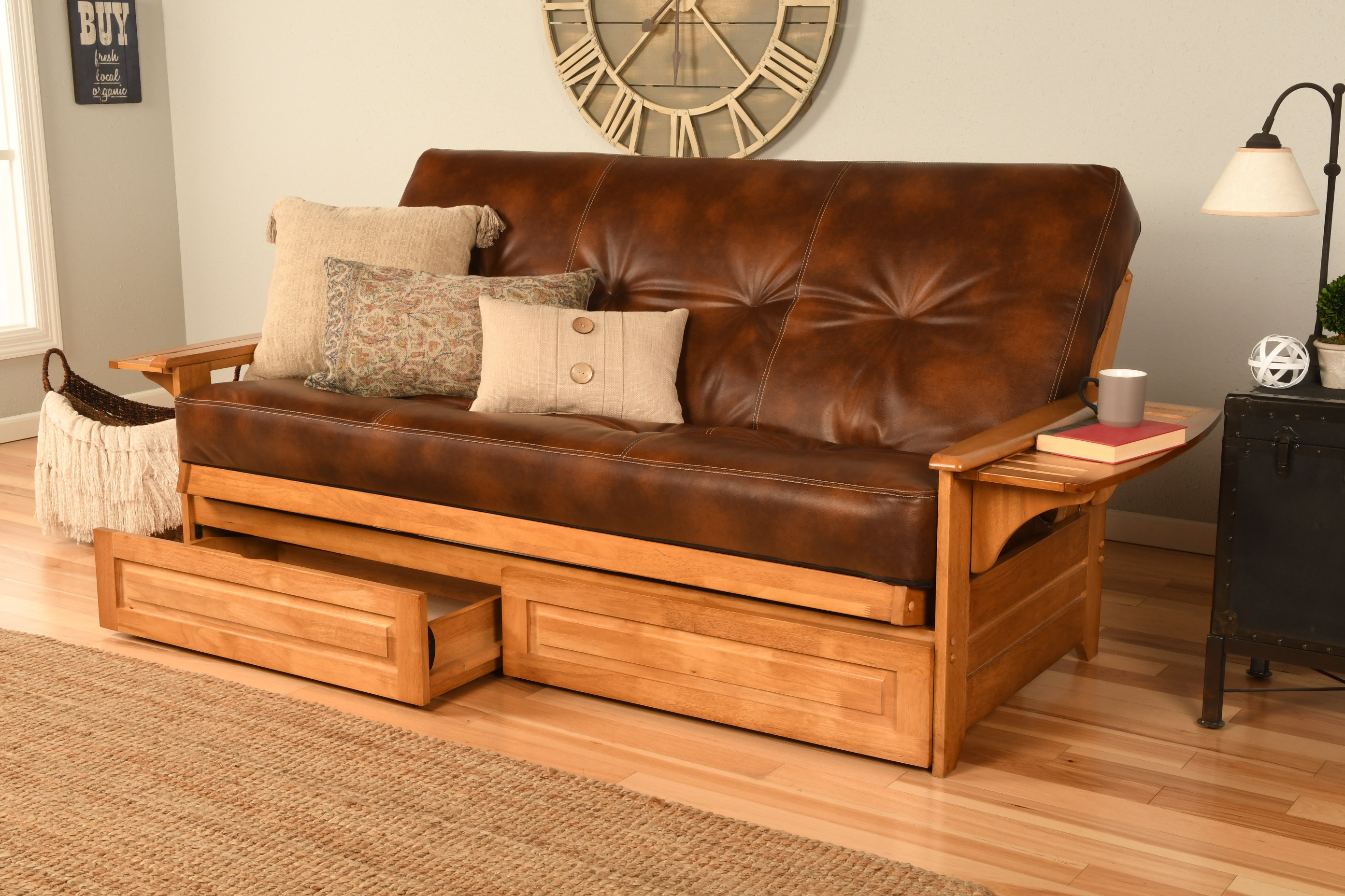 The Twillery Co.® Stratford Full Futon and Mattress with Drawer Set ...