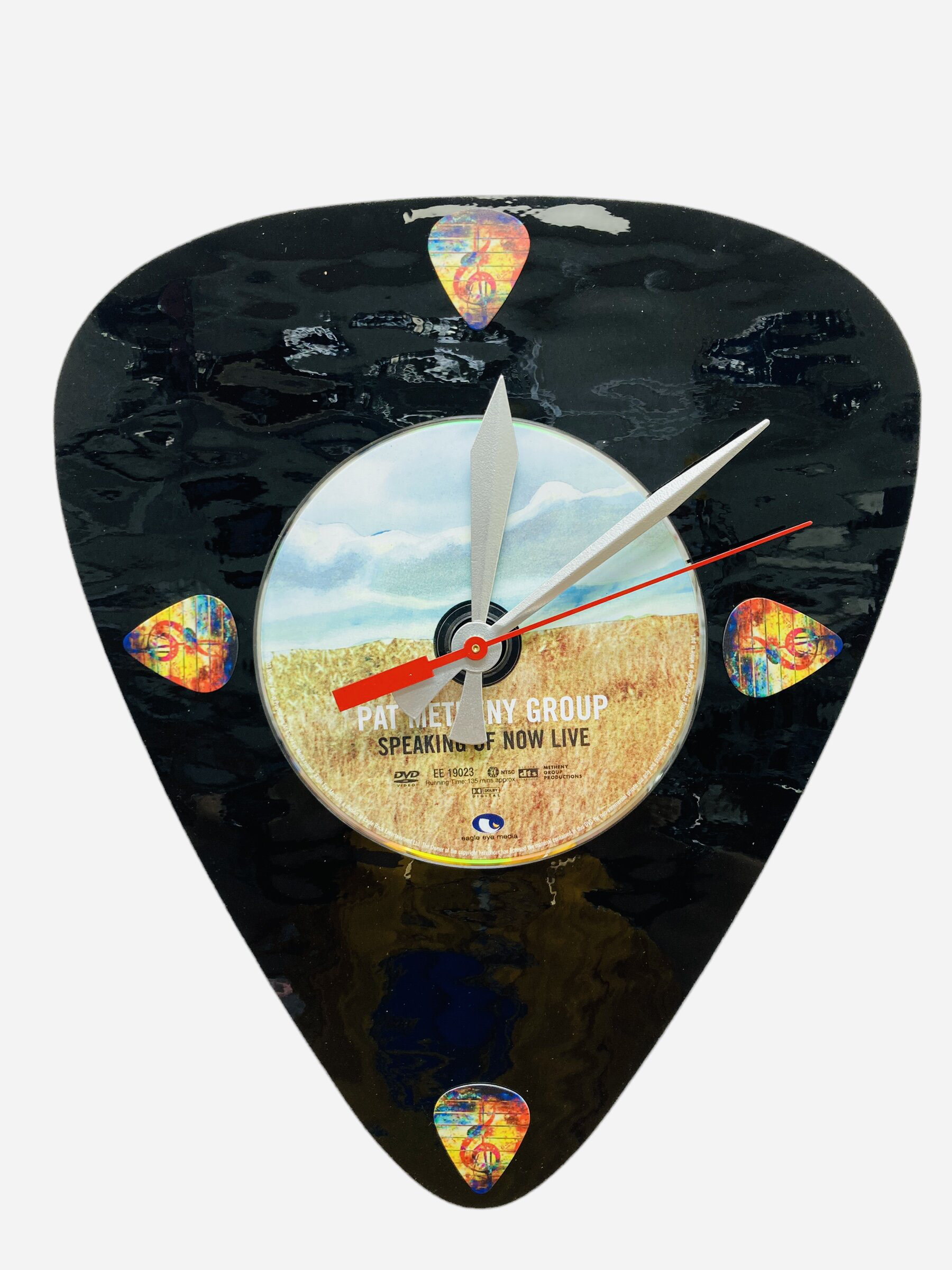 Rocking The Clock Pat Metheny Art Glass Guitar Pick wall Clock ...