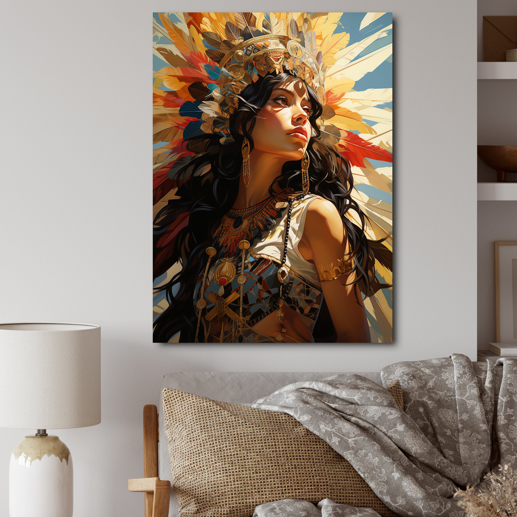 Dakota Fields Rotanev Colourful Photo Realistic Mexican Woman - Print ...