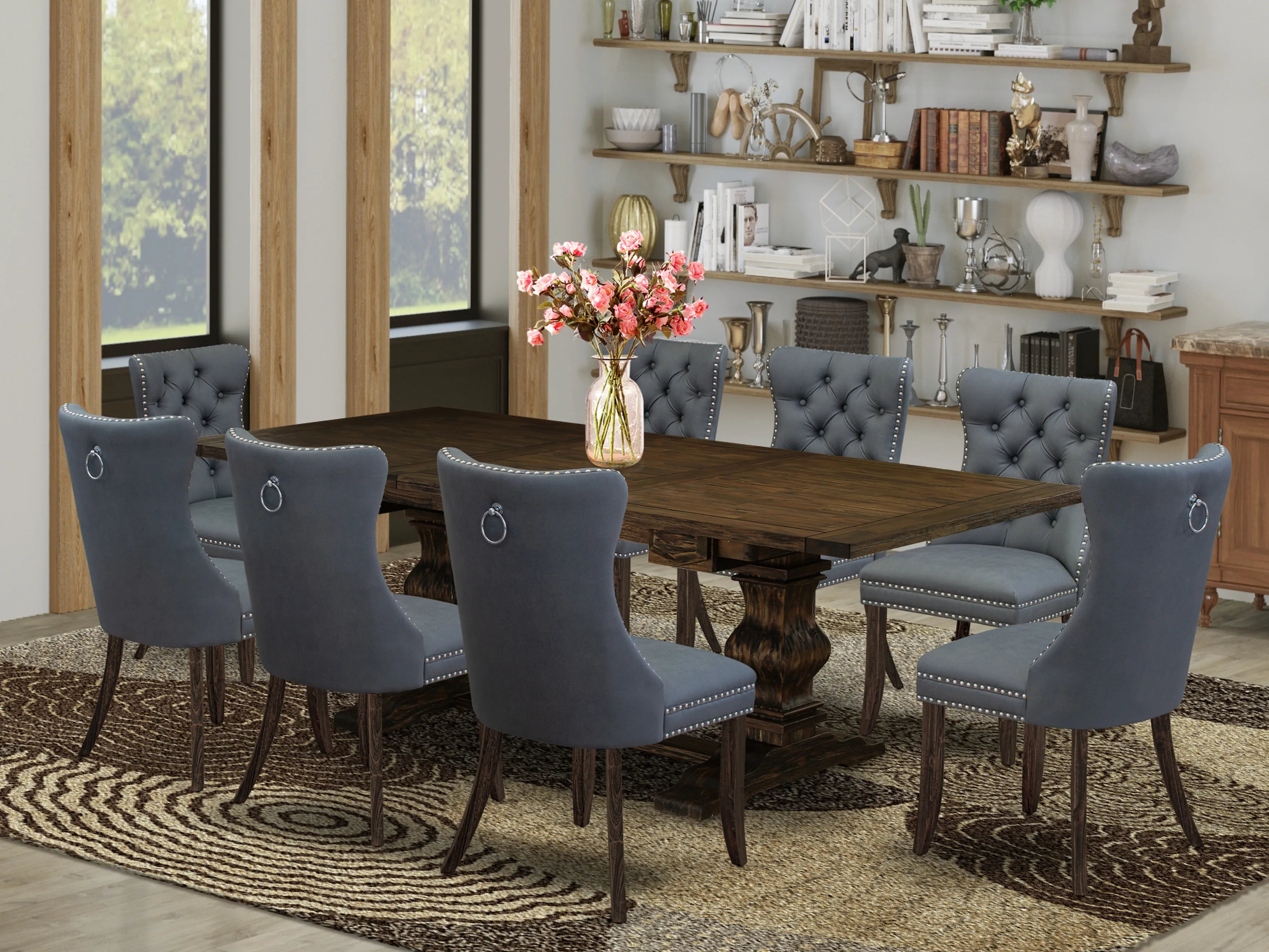 Canora Grey 02ADF1A012094DDB918BA381346E4F8A 9 Pc Dinette Set - Kitchen ...