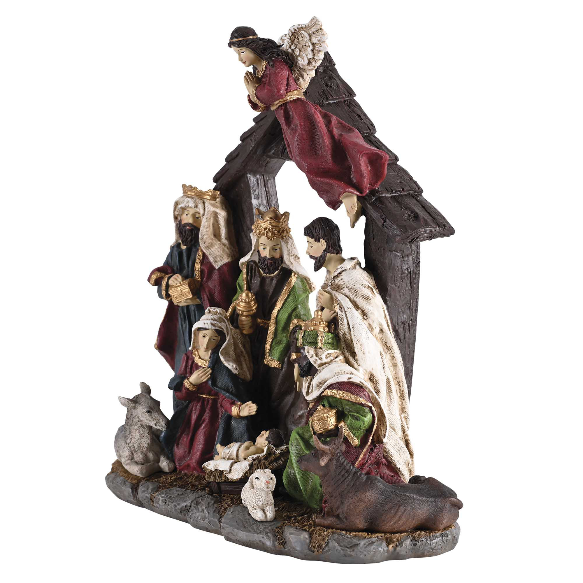 The Holiday Aisle® Nativity Holy Family Animals Creche12.5H - Wayfair ...
