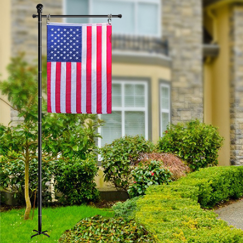 Canora Grey Garden Flag Stand For 3X5 Inch Feet American Flags,Adjustable Flagpole With 5 Spikes ...