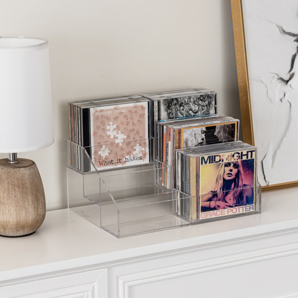 Wrought Studio™ 3 Tier Media Cd Storage Rack | Wayfair
