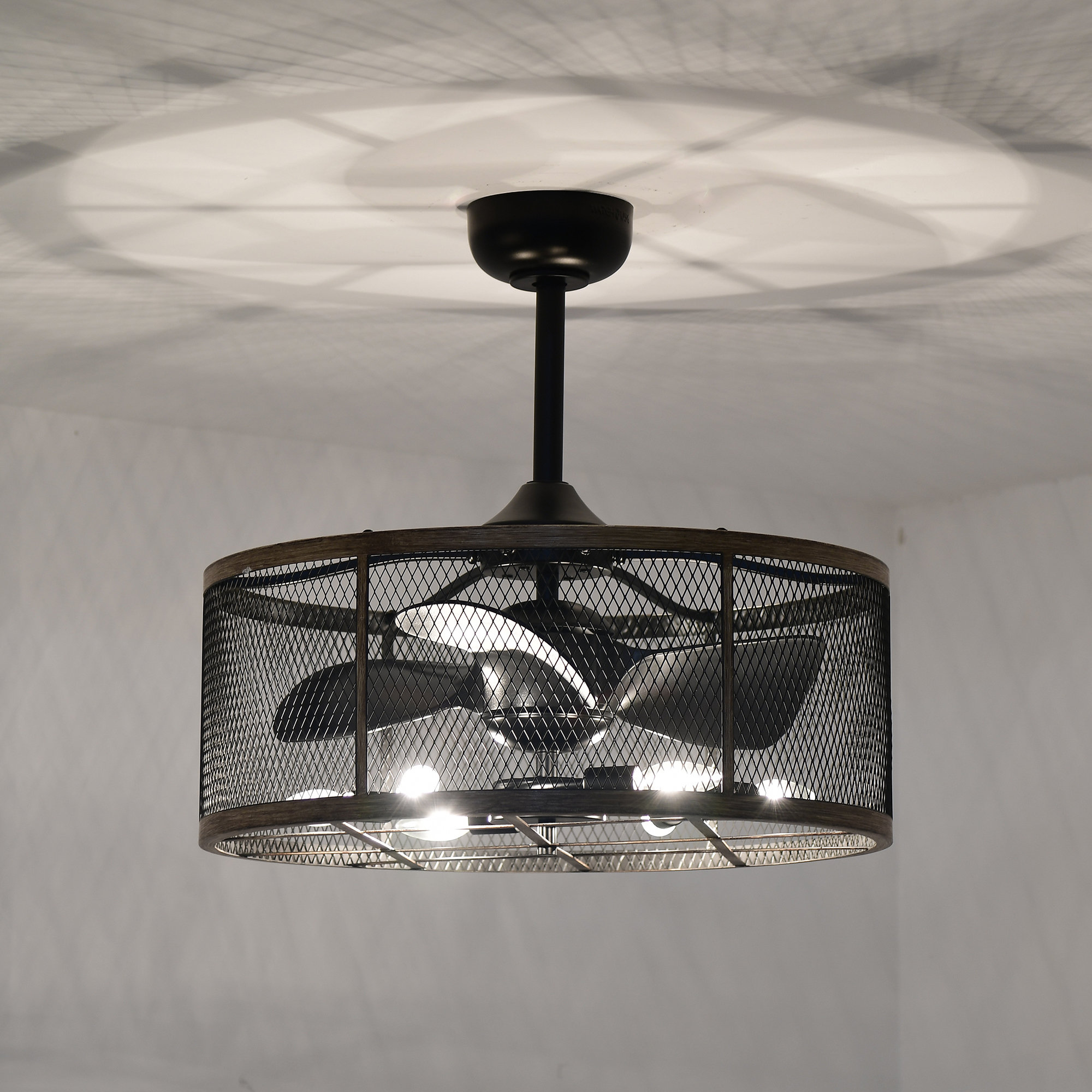 17 Stories 24-Inch 6 Lights 3 Blades Lighted Ceiling Fan With Remote ...