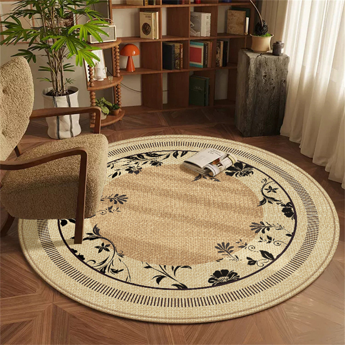 Red Barrel Studio Premium Round Rug - Balcony Chair Pad, Bedroom ...