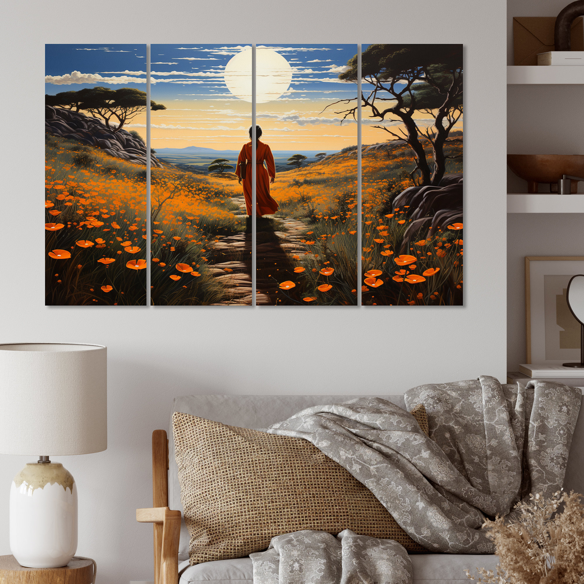 Winston Porter Asian Art Monks Journey On Canvas 4 Pieces Print | Wayfair