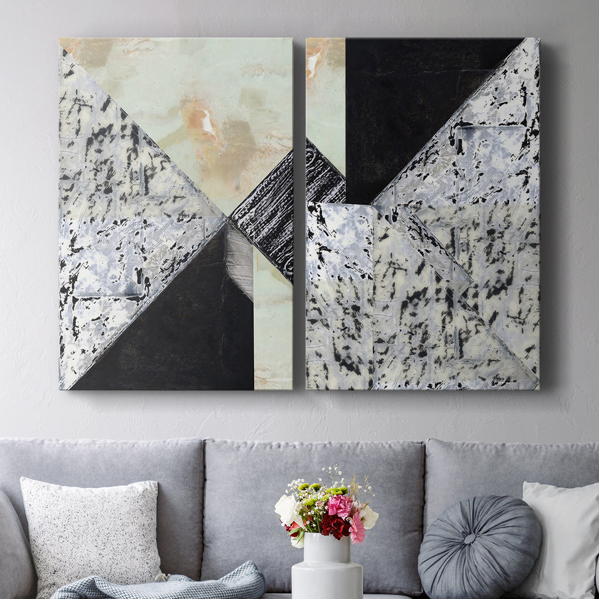 Red Barrel Studio® Tiles & Texture Abstract Angles I-Premium Gallery Wrapped Canvas -Ready to ...