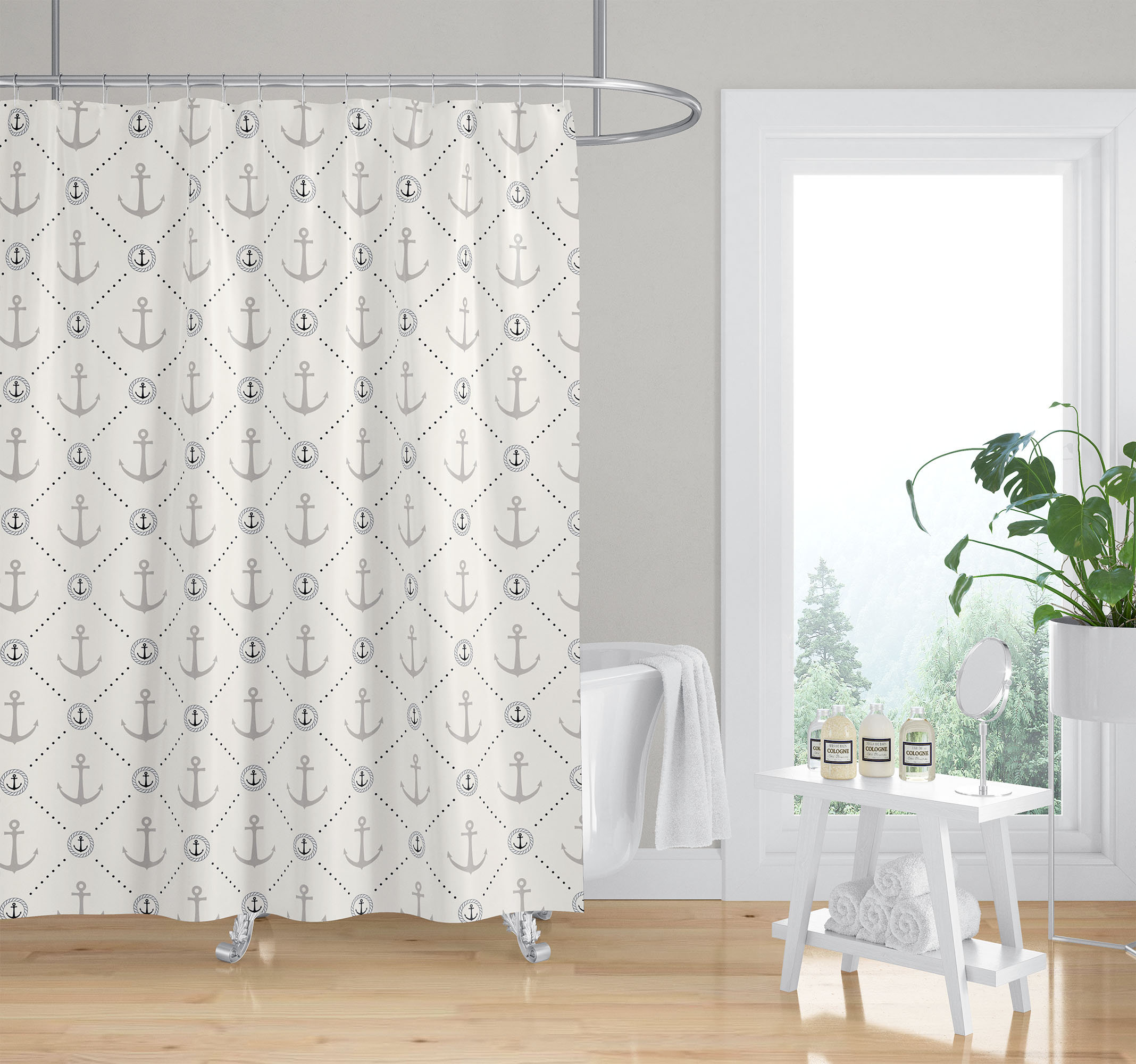 KAVKA DESIGNS Anchor Geometric Shower Curtain | Wayfair