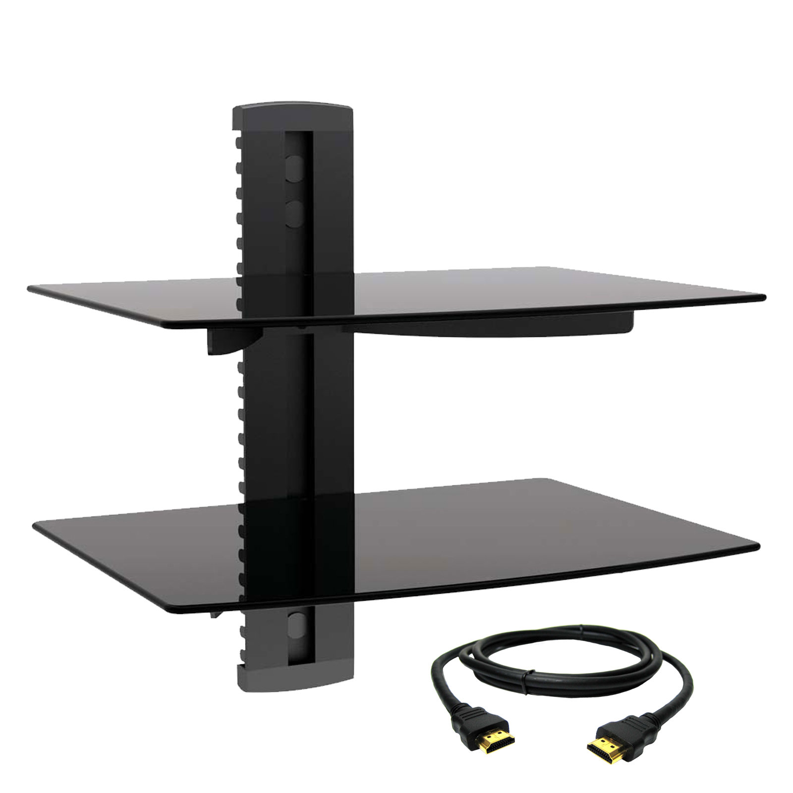MegaMounts Black Wall Mount with Shelving & Reviews | Wayfair
