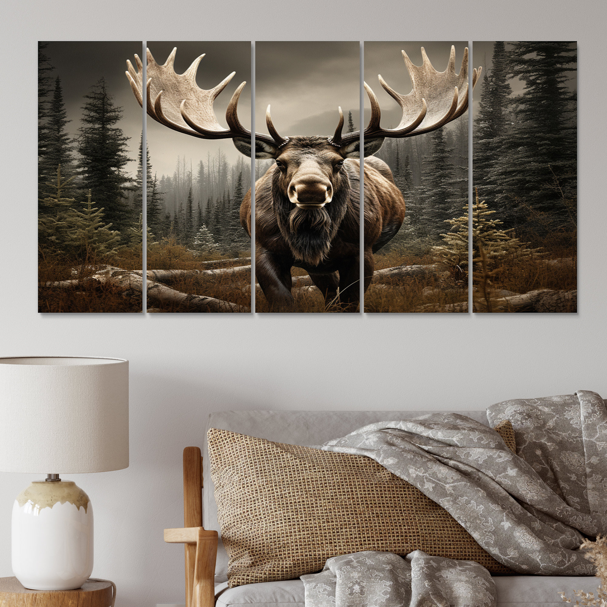 Millwood Pines Brown Moose Majestic - Animals Canvas Art Print - 5 ...
