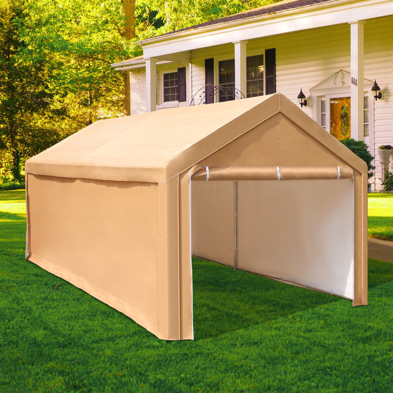 Arlmont & Co. Monigue 10 Ft. W X 20 Ft. D Canopy Portable Garage ...