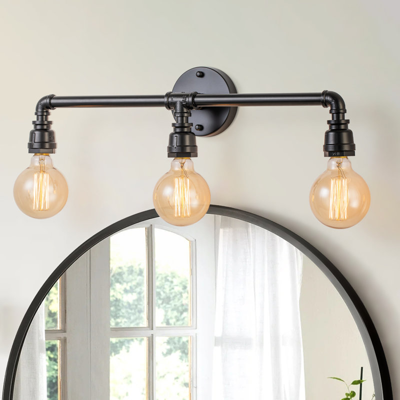 Williston Forge Jareal 3-Light Industrial Vanity Light | Wayfair