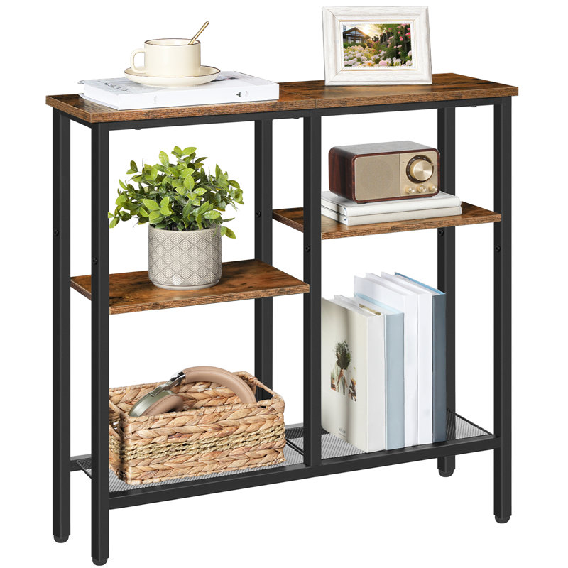 Winston Porter Dadash 29.5" Small Console Table with Metal Mesh Shelf ...