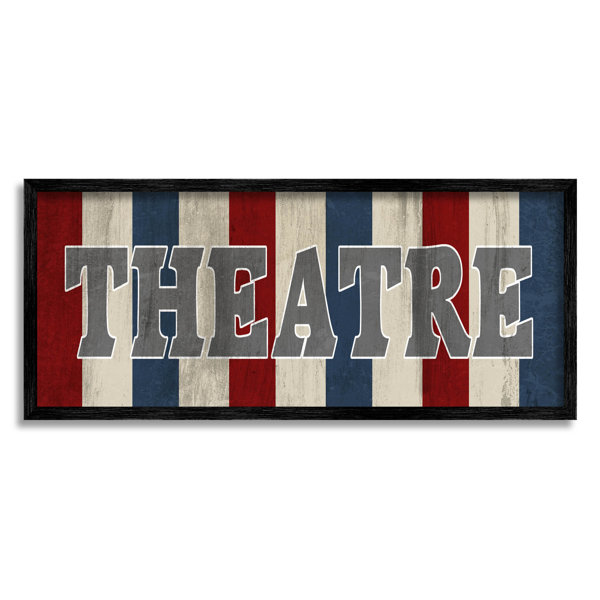 Stupell Industries " Rustic Vintage Theatre Sign " by Kim Allen | Wayfair