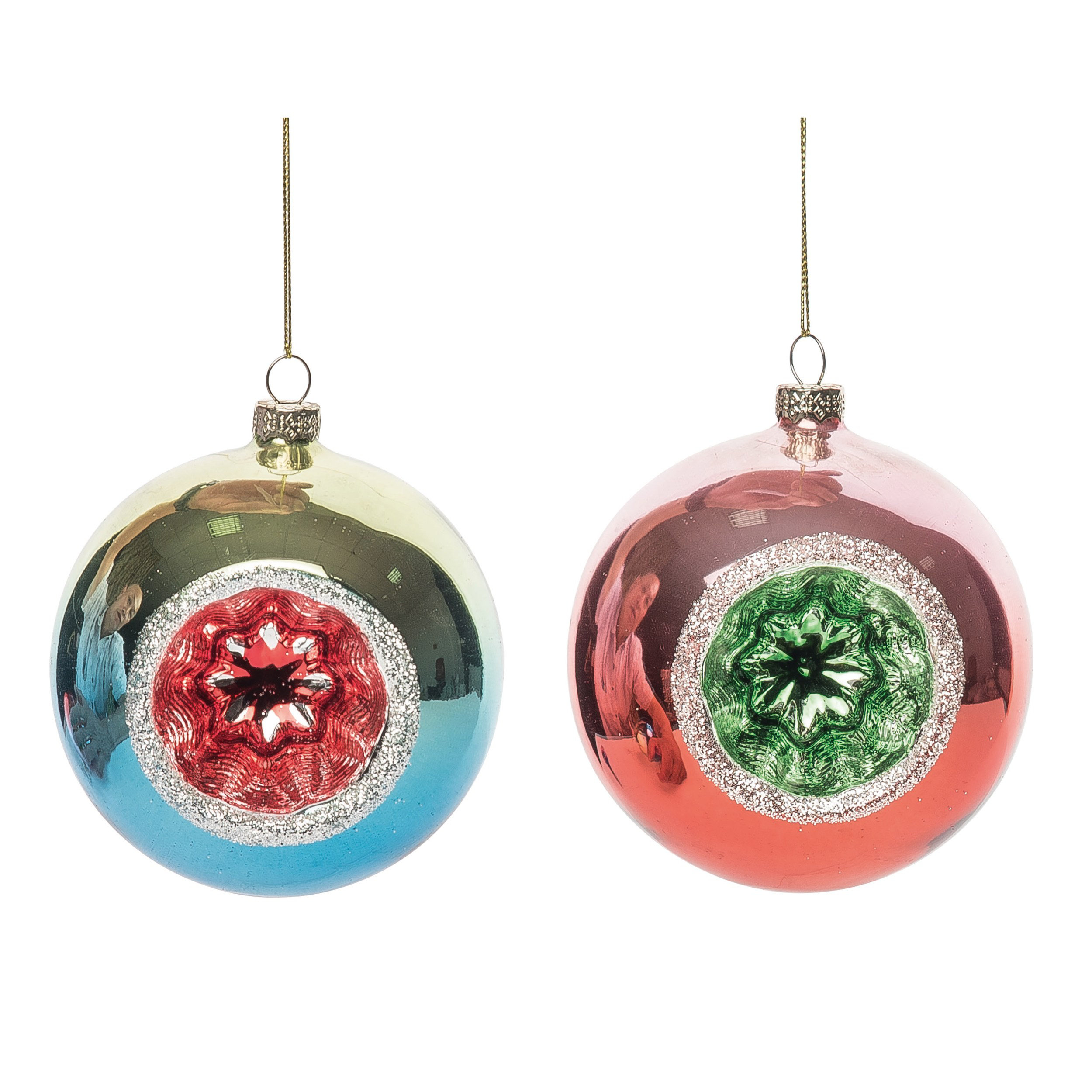 The Holiday Aisle® 2 Piece Christmas Retro Round Ball Ornament Set ...