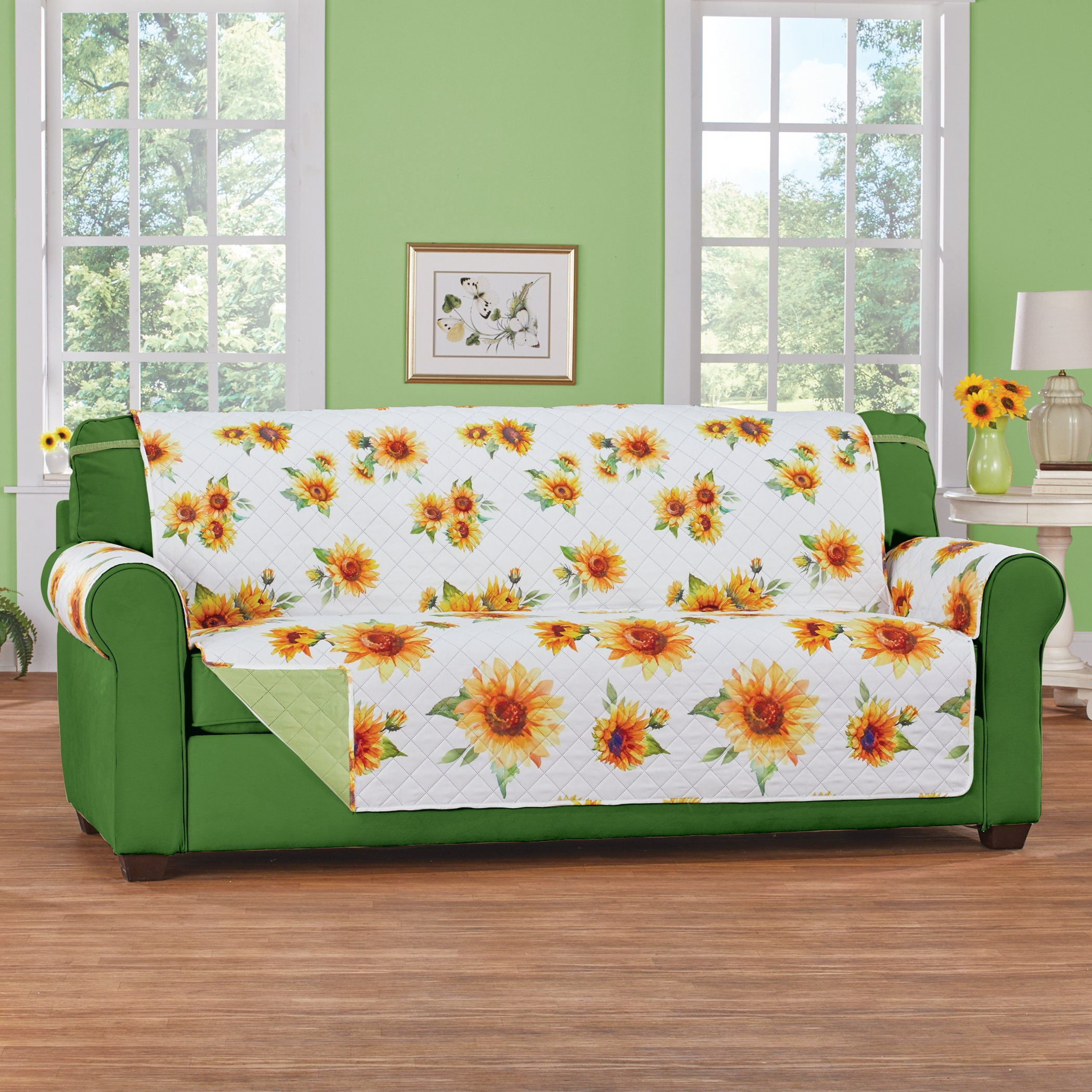 August Grove Reversible Sunflower Quilted Furniture Protector - Wayfair ...